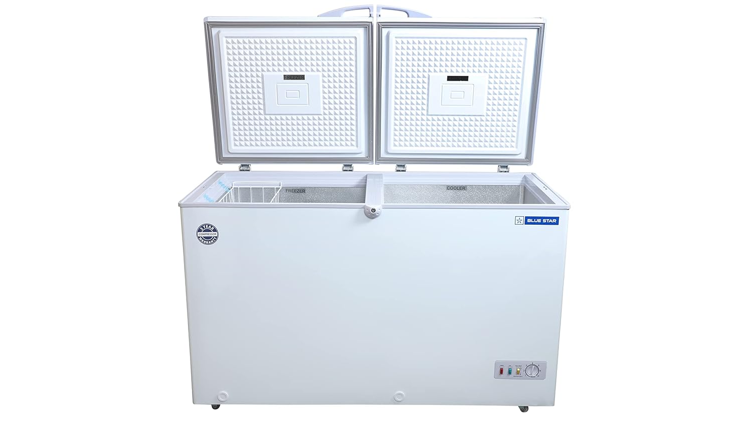Blue Star CHFK350DGS 335 liters Combo Cooler cum Freezer White Deep Freezers Mart